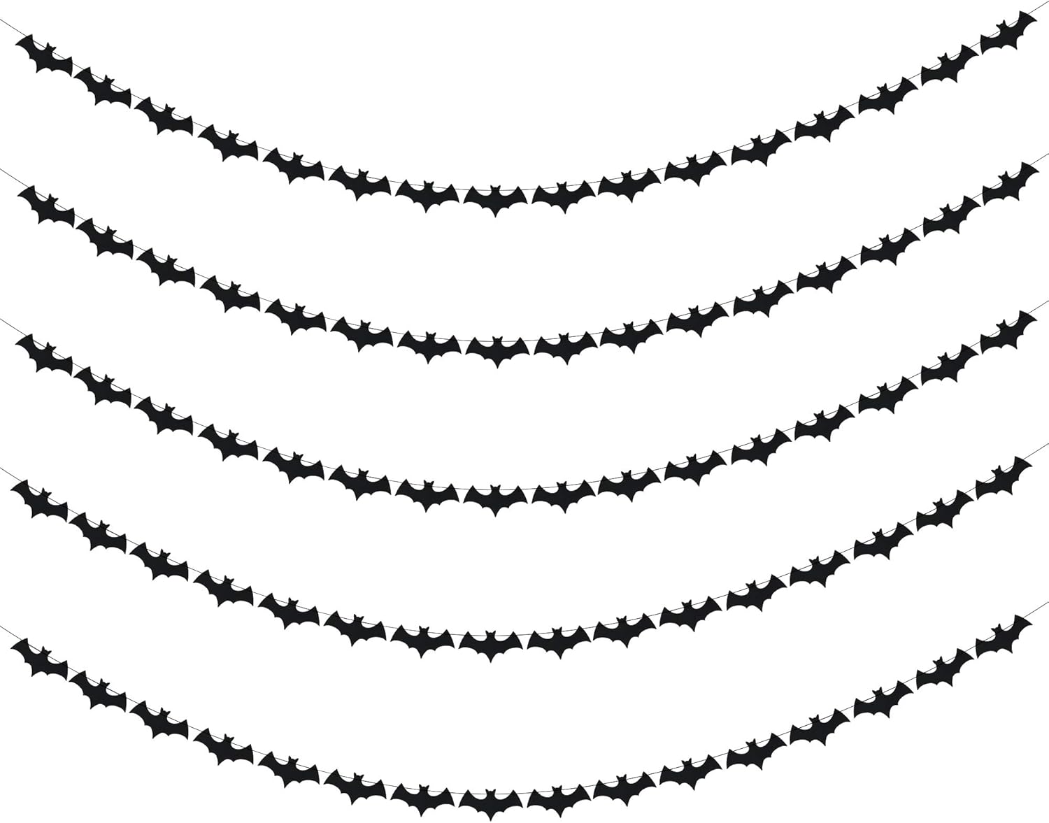 Amazon.com: 5Pcs Black Glitter Bat Garland - Halloween Bat Decorations ...