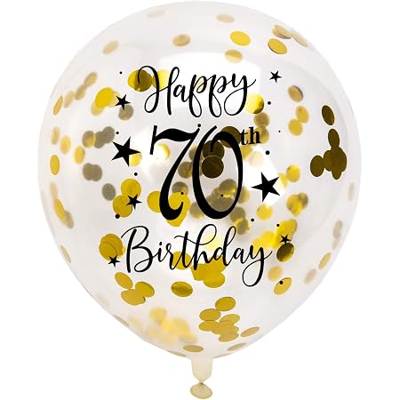 Amazon.com: 15 Pack 70th Birthday Balloons Gold and Black Party ...