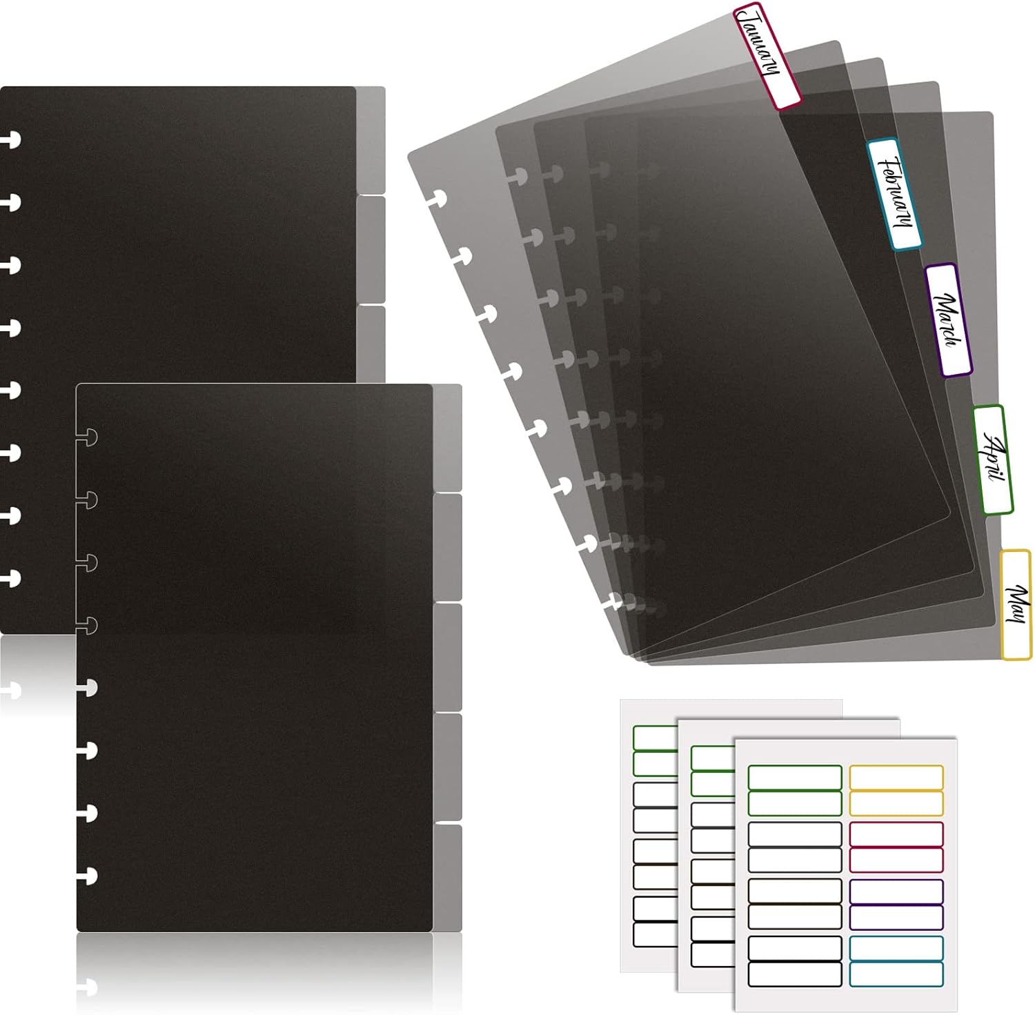 Amazon.com : 15 Sheets Junior Poly Tab Dividers for Discbound Notebooks ...