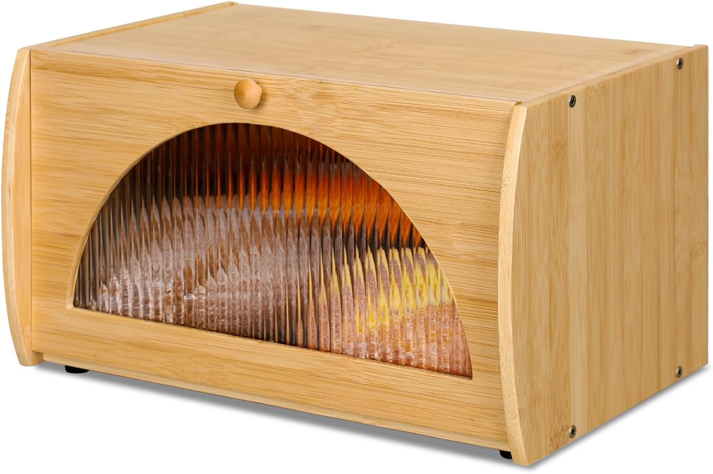 Amazon.com: HOMEKOKO Retro Large Wood Bread Box for Kitchen Counter ...