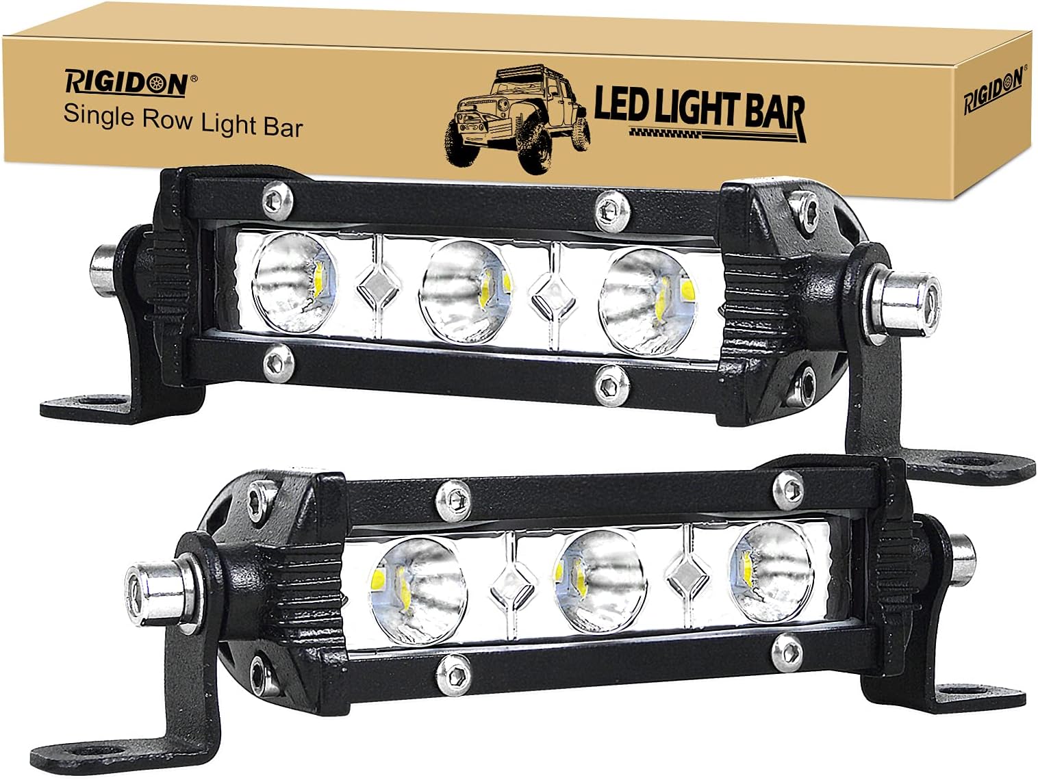 RIGIDON 2PCS 15W LED Light Bar 4Inch Slim Light Bar Single Row ...