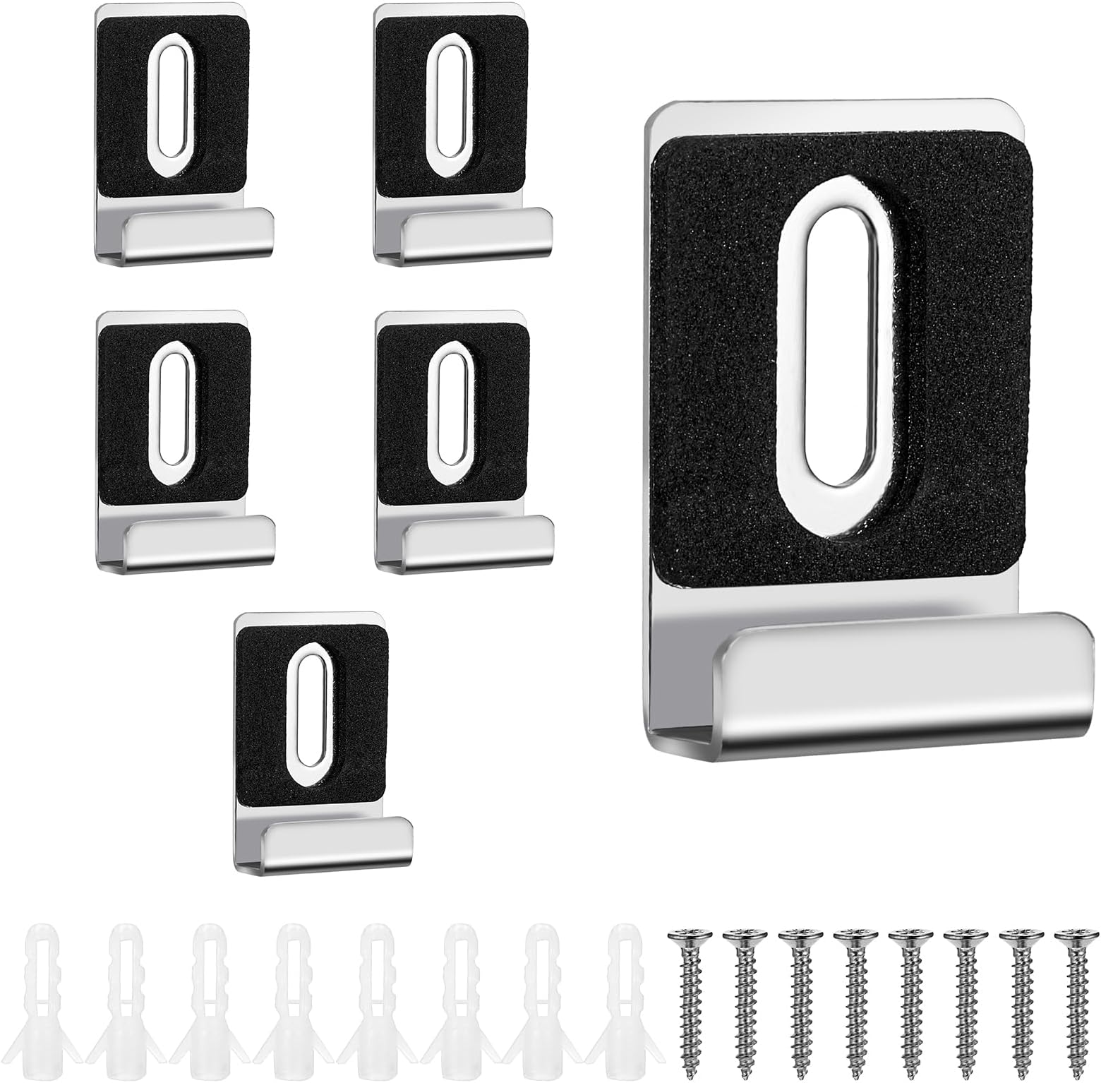 Nogeqi 6 Pcs Metal Mirror Holders for Wall Mounting Stainless Steel ...