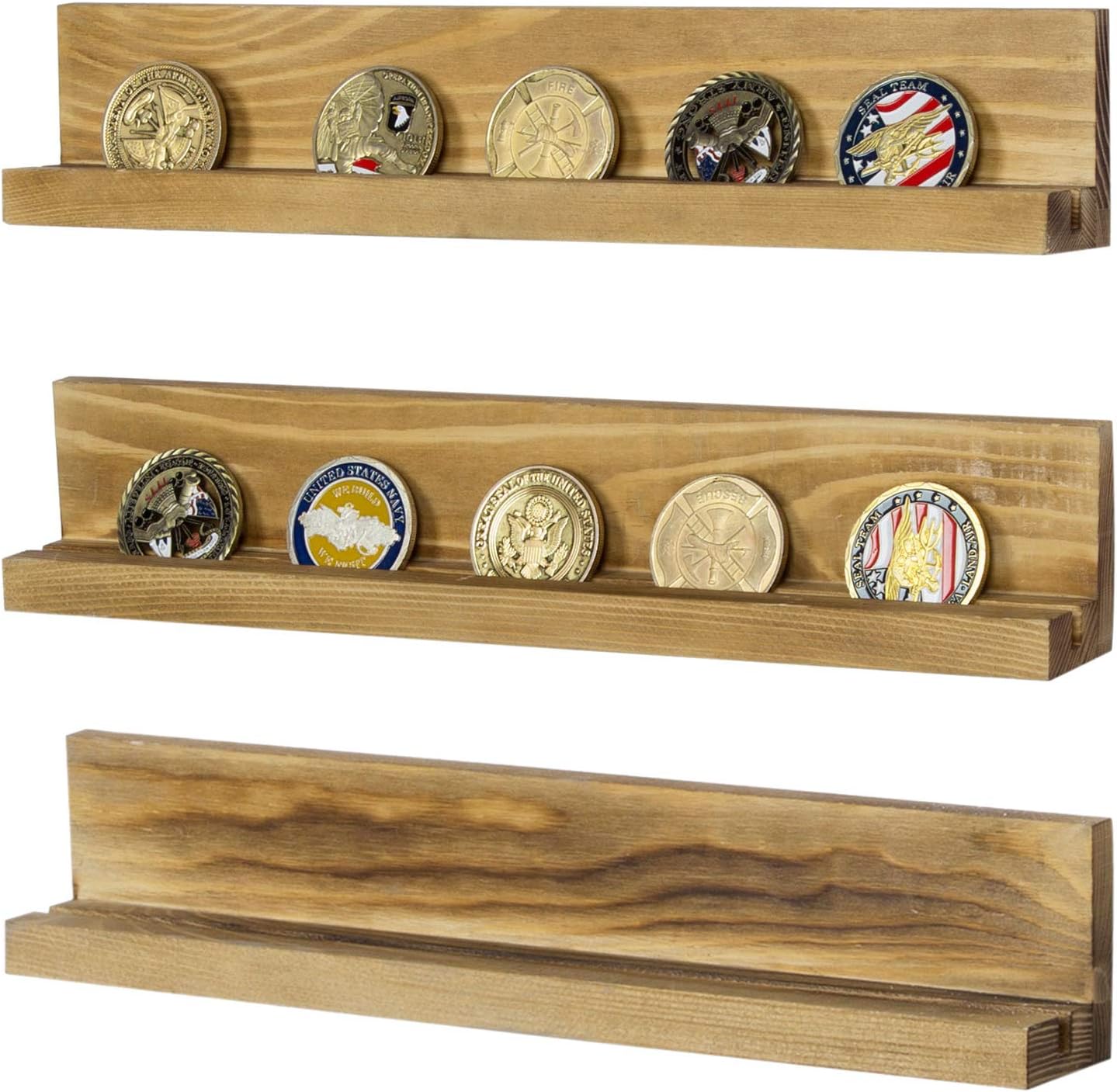 Amazon.com: MyGift Challenge Coin Holder Rustic Brown Burnt Wood Casino ...