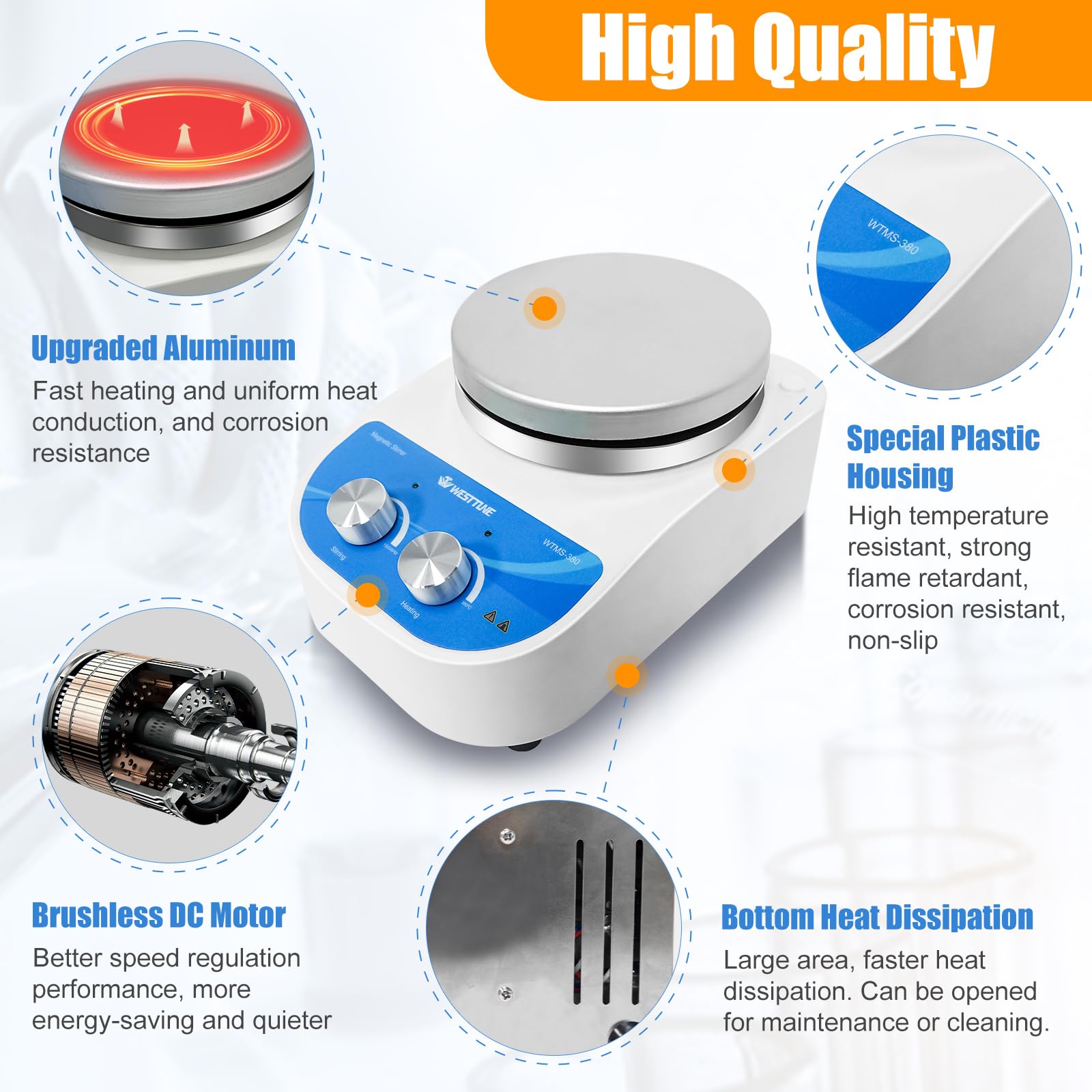 Snapklik.com : WEST TUNE Magnetic Stirrer Hot Plate Max 716/380, 3000mL ...