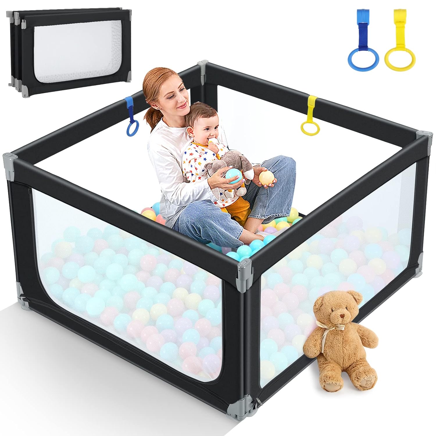Amazon.com : Kidirect Baby Playpen, Foldable Playpen for Babies and ...