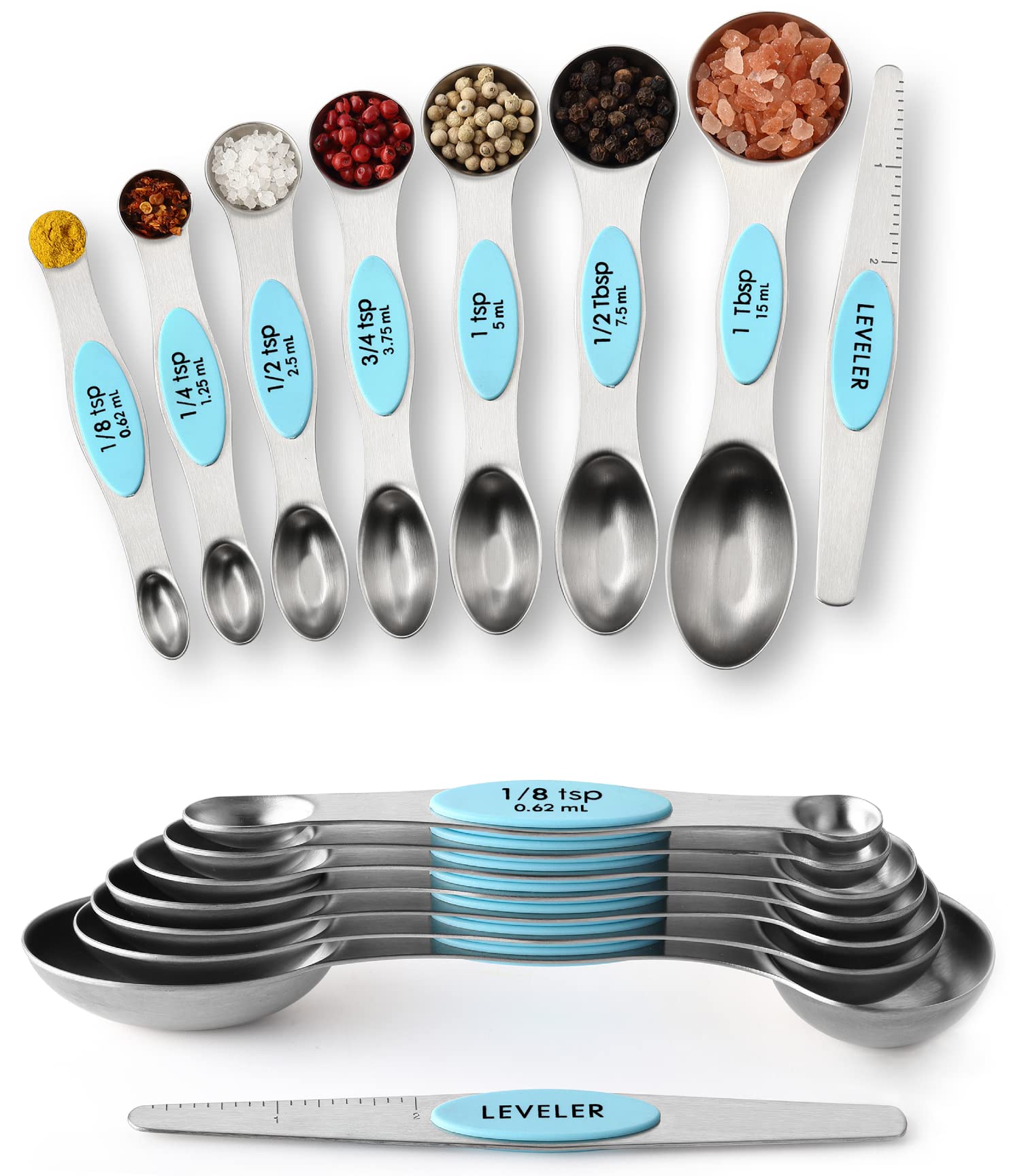 Amazon.com: Spring Chef Stainless Steel Magnetic Measuring Spoons Set ...
