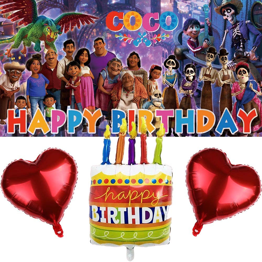 Coaind Disney Coco Party Supplies Favors Decorations Banner Backdrop ...