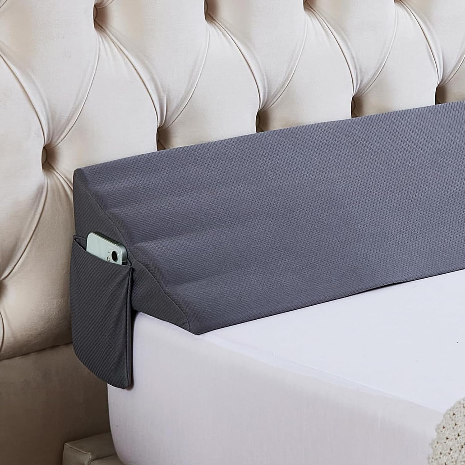 Wuly4ever Queen Bed Wedge Pillow Headboard Pillow Bed Wedge Gap Filler ...