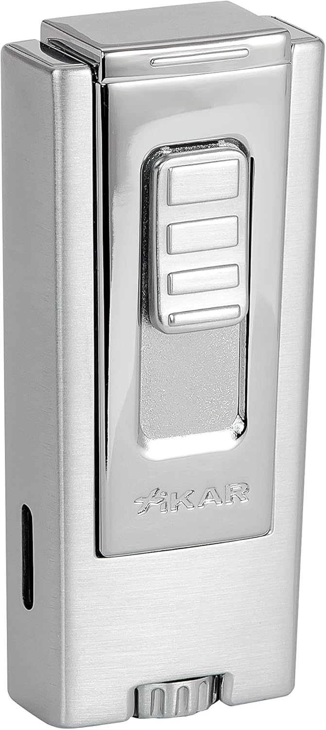 Amazon.com: Xikar Trezo 打火機,直列三重噴射火焰,壓電點火,保護蓋,超大調整輪,鉻/銀色 : 汽車