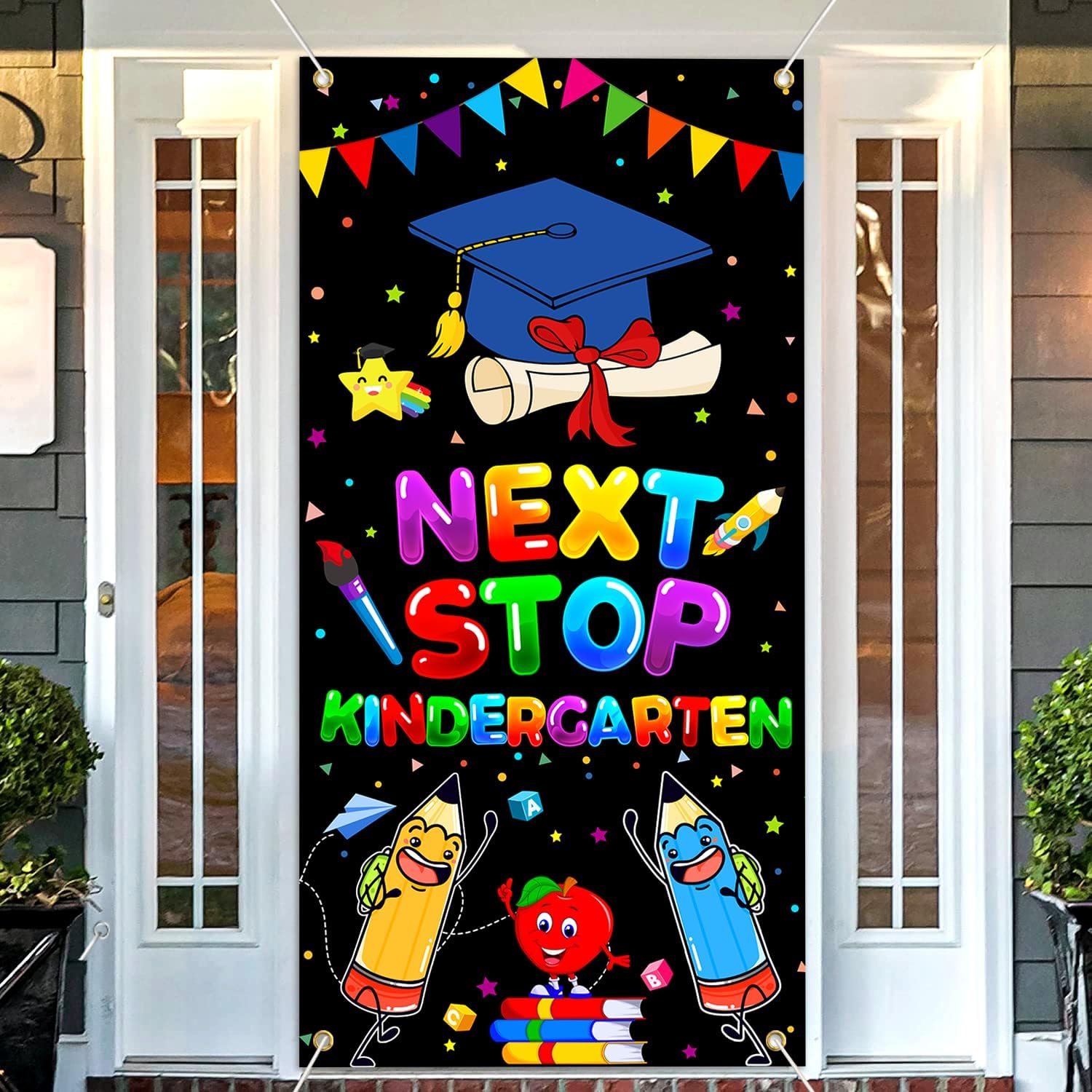 Amazon.com: Preschool Graduation Decorations Door Cover, 6x2.9Ft Next ...