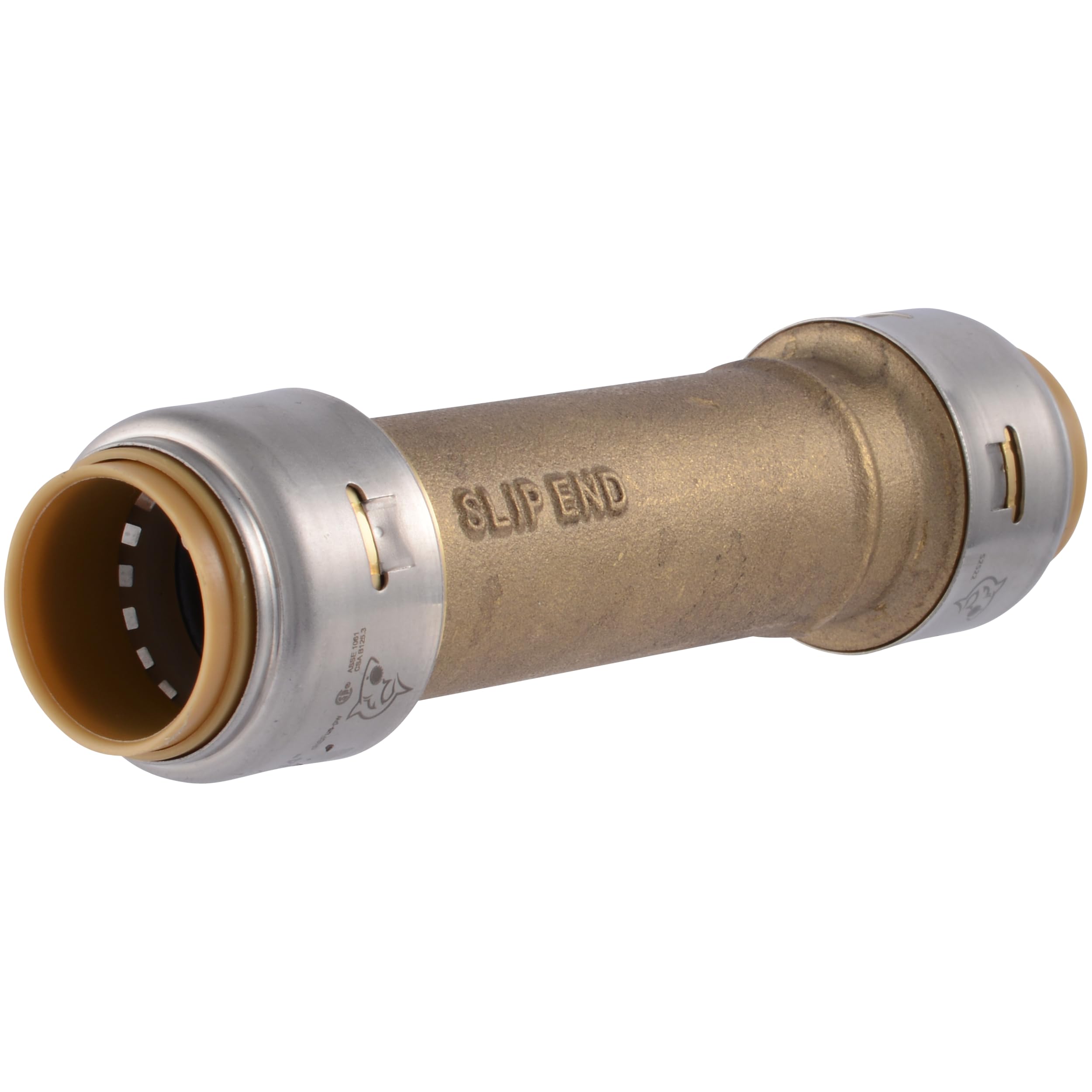 Amazon.com: SharkBite Max 3/4 Inch Slip Coupling, Push to Connect Brass ...