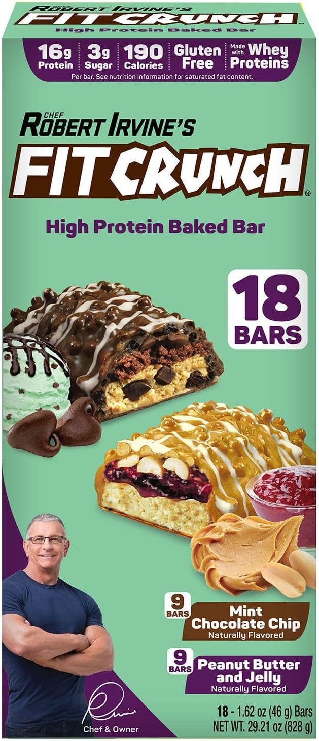Amazon.com : FITCRUNCH Wafer Protein Bars, 16g of Protein & 4g of Sugar ...