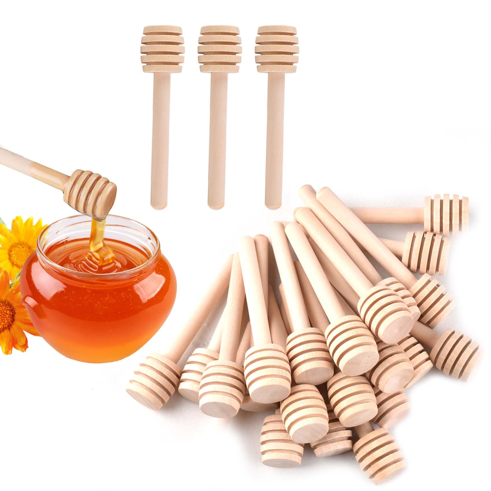 Amazon.com: JINGIHE 24Pcs Honey Dipper Sticks, Wooden Honey Sticks, 3 ...