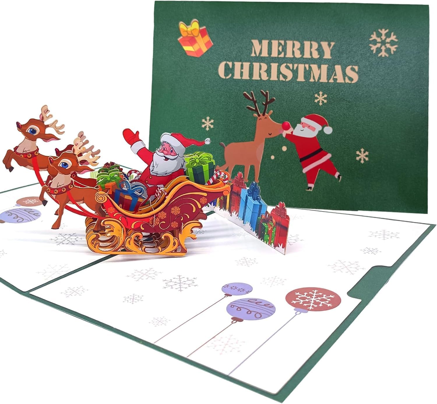 FONBAY 3D Christmas Cards, Merry Christmas Greeting Cards 3D Pop Up ...