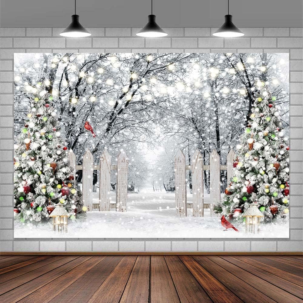 Amazon.com : Winter Backdrop, Snow Forest Photography Background, Snowy ...