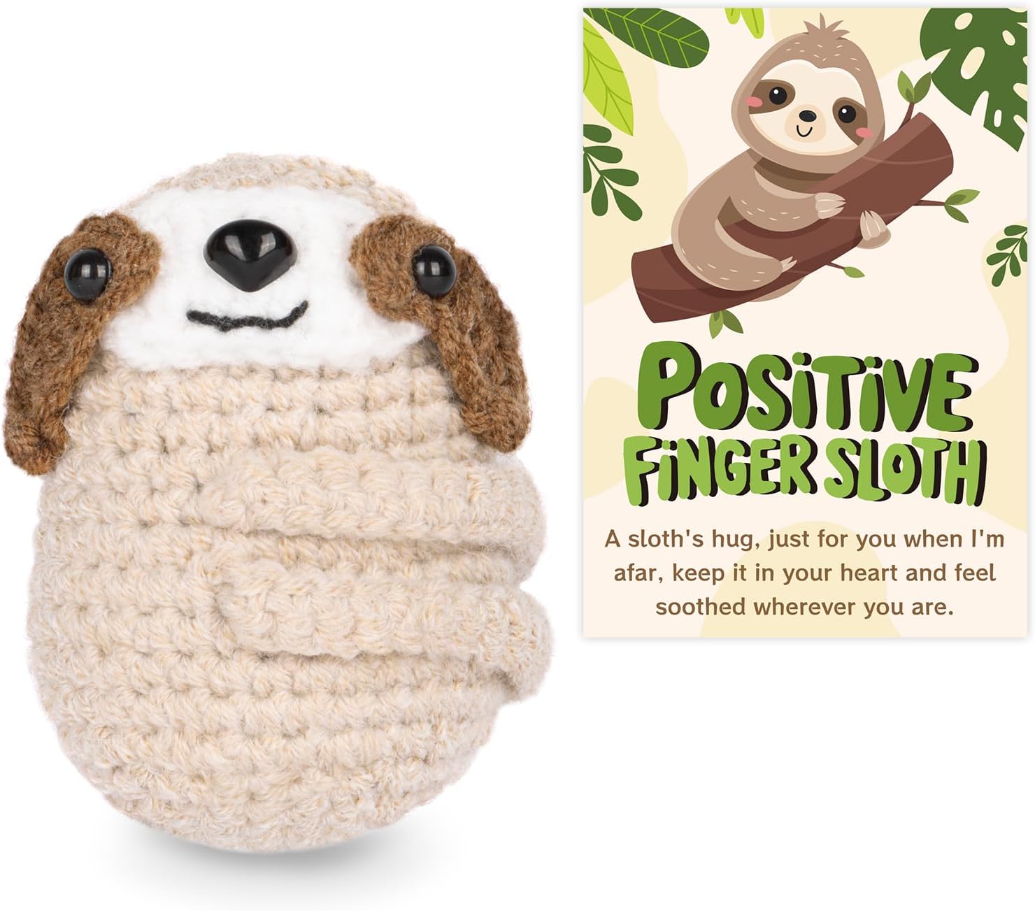 Amazon.com: Dalycro Positive Finger Dolls Handcrafted Crochet Sloth ...