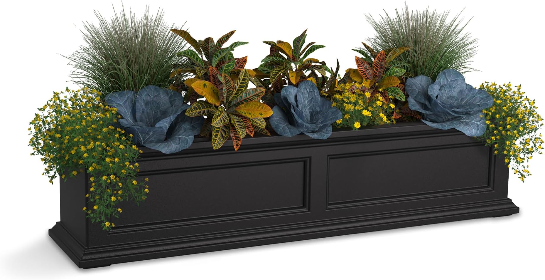 Amazon.com : 48in. Galvanized Tapered Window Box - Powder Coated Black ...
