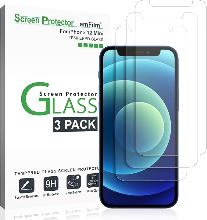 Amazon.com: (3 Pack) amFilm Glass Screen Protector Compatible with ...