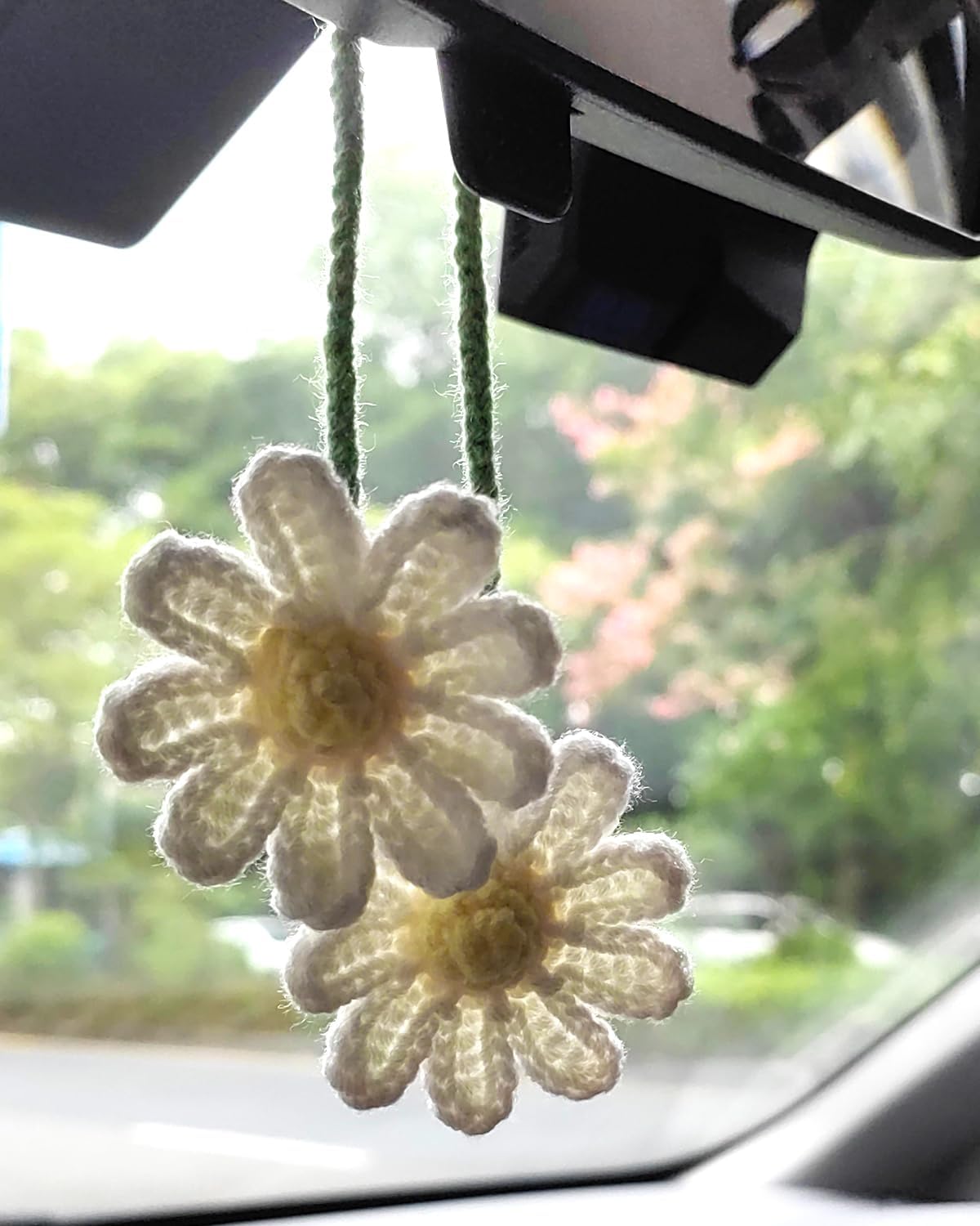 Amazon.com: THCOFUUD Cute Daisy Car Decoration, Rearview Mirror Hanging ...