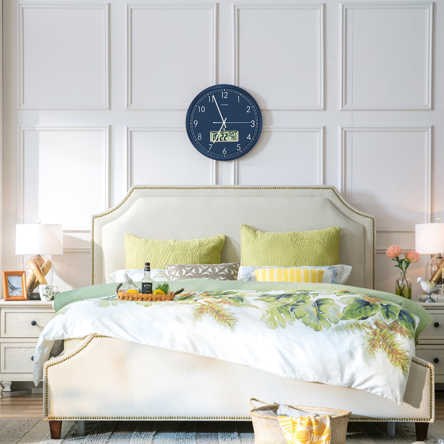 Atomic Analog Wall Clock, WWVB Self-Setting Battery Operated 14" Large ...