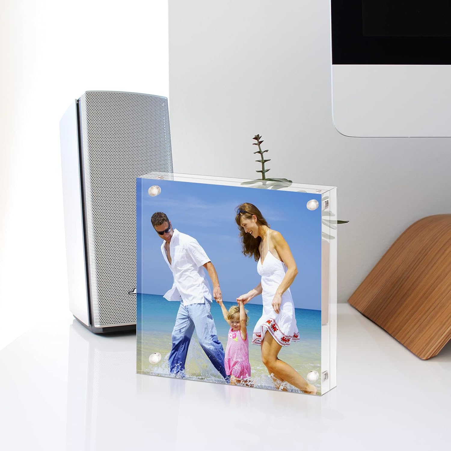 AMEITECH Marco de fotos acrílico de 4 x 4, marcos de fotos acrílicos ...