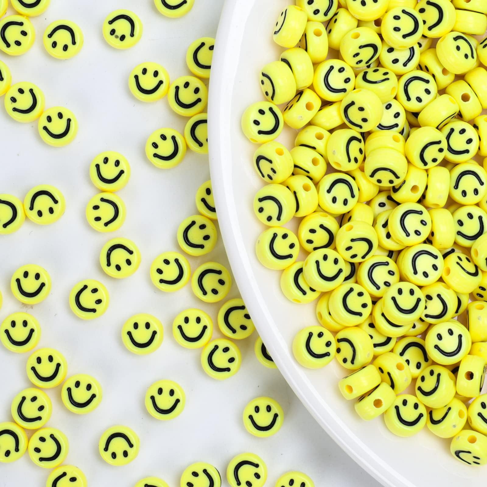 Amazon.com: 650 Pcs of Smiley Face Beads, 7x4 mm, Big Pack | Mixed ...