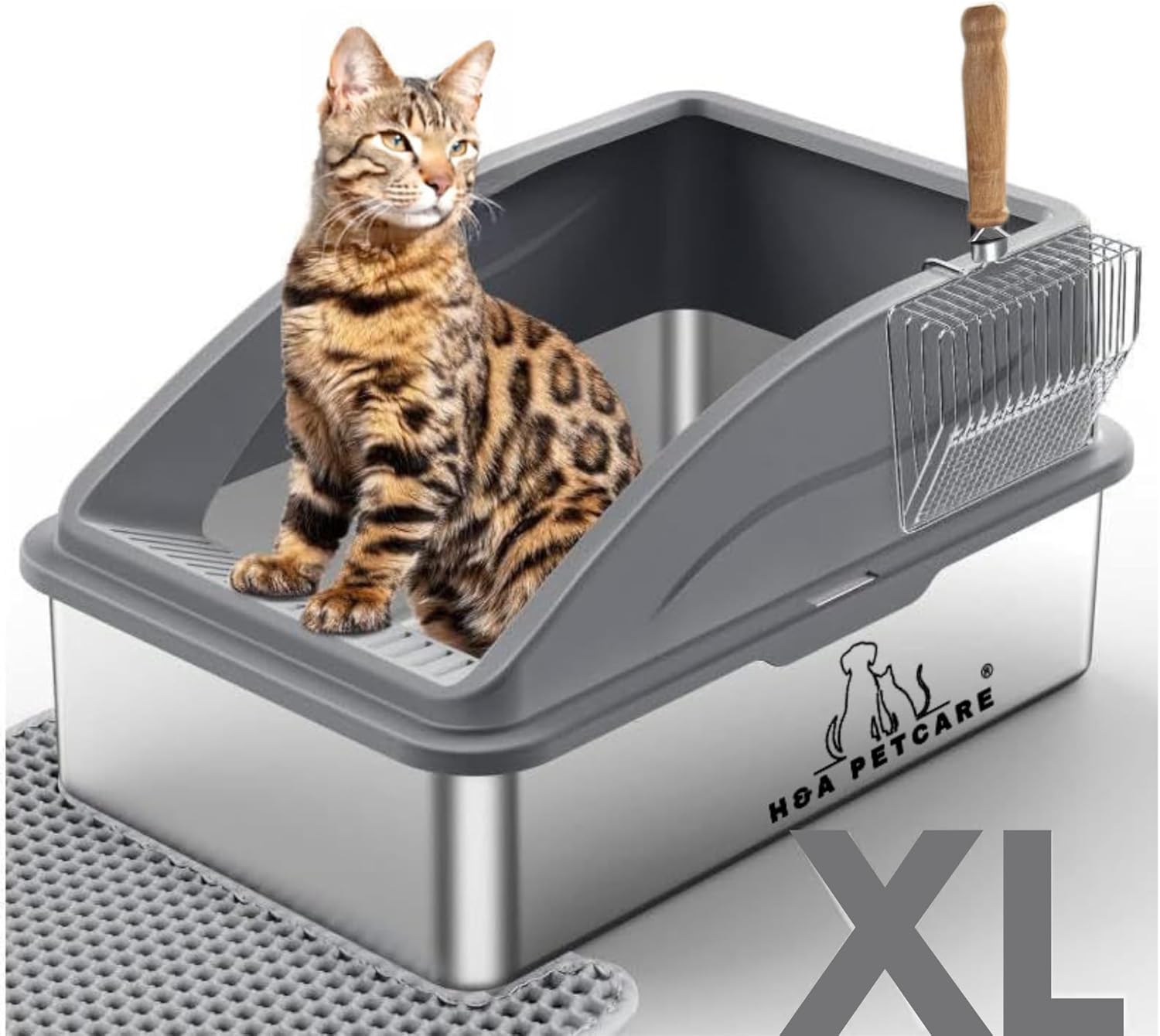 Stainless Steel Cat Litter Tray-Large 20L Stainless Steel Cat Litter ...