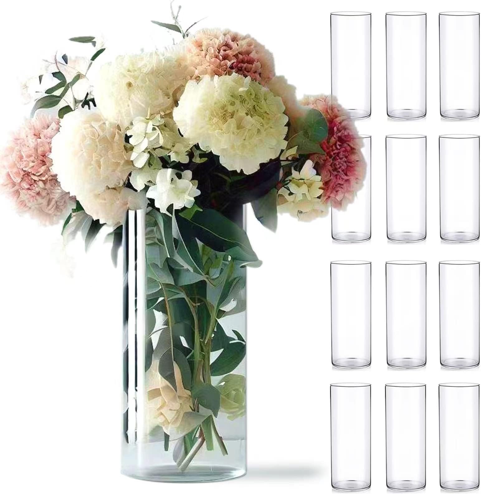 Amazon.com: Sumind 36 Pack Large Glass Cylinder Vases Clear Wedding ...
