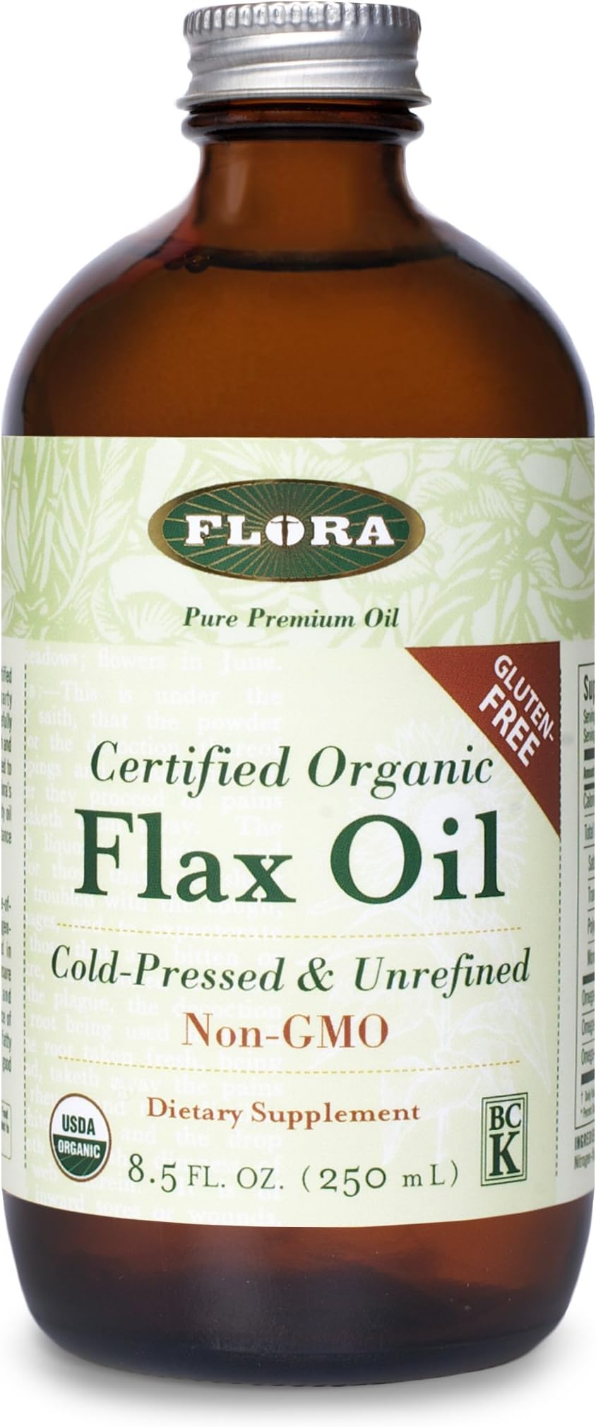 Amazon.com: Flora Certified Organic Flax Seed Oil, Non-GMO, Cold ...