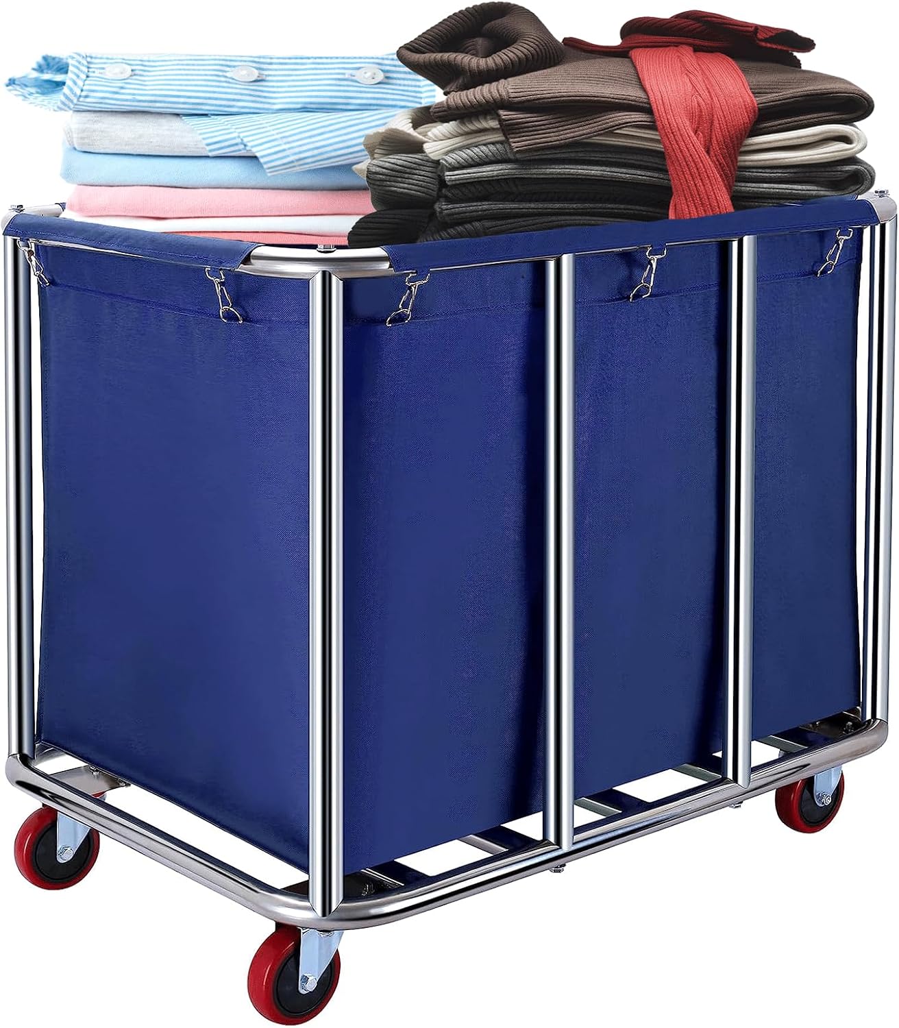 Amazon.com: Laundry carts with wheels heavy duty,400L commercial ...