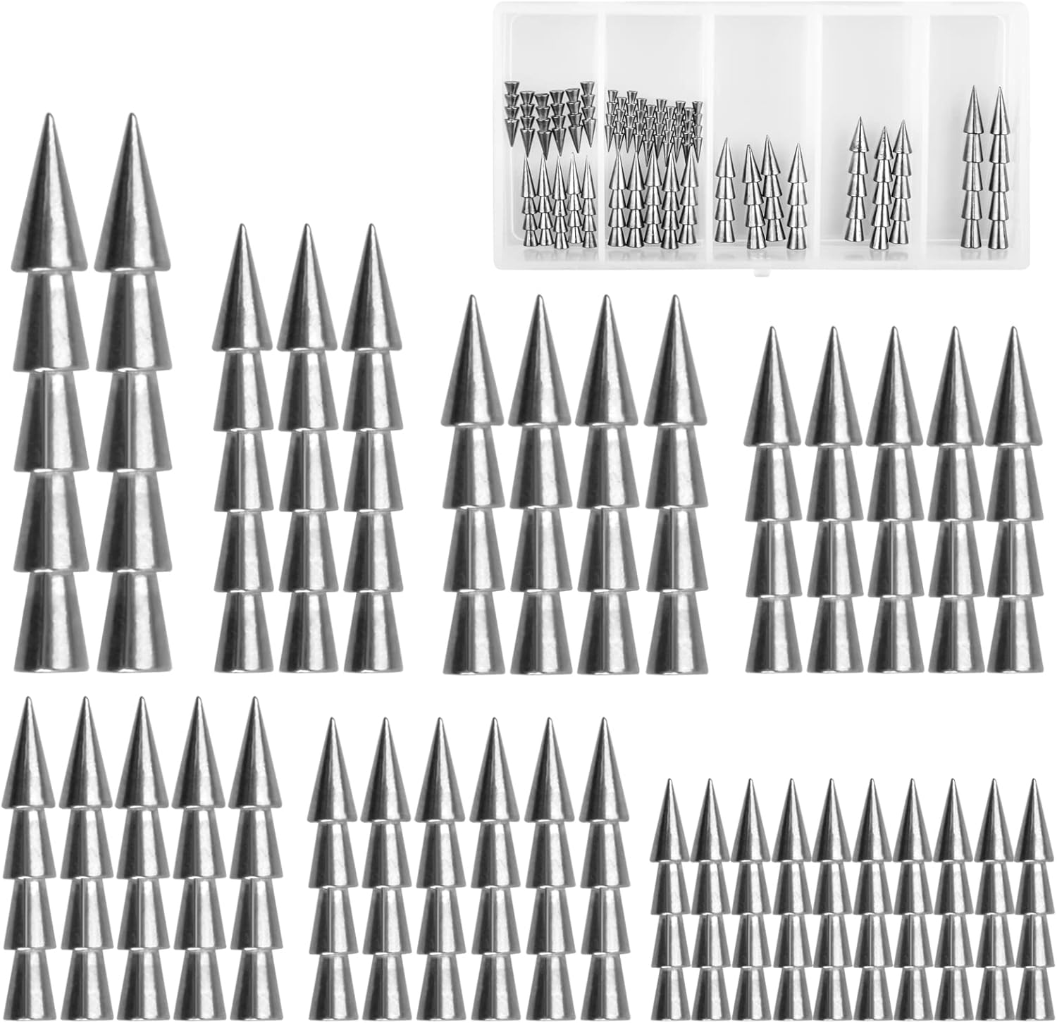 Amazon.com : 35pcs Nail Weights Kit Tungsten Insert Fishing Weights ...
