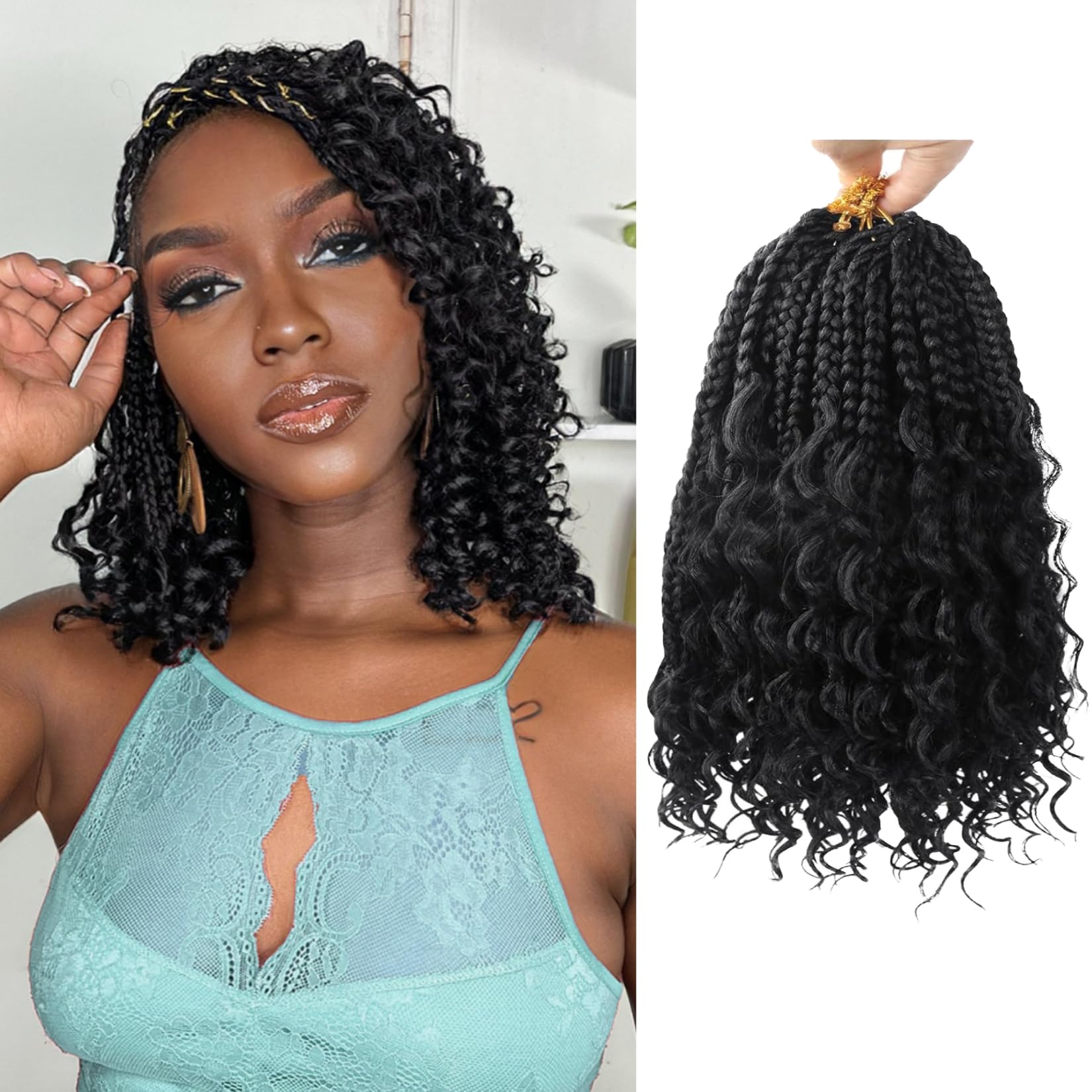 Amazon.com : 8 Packs Boho Box Crochet Braids Pre Looped with Curly Ends ...