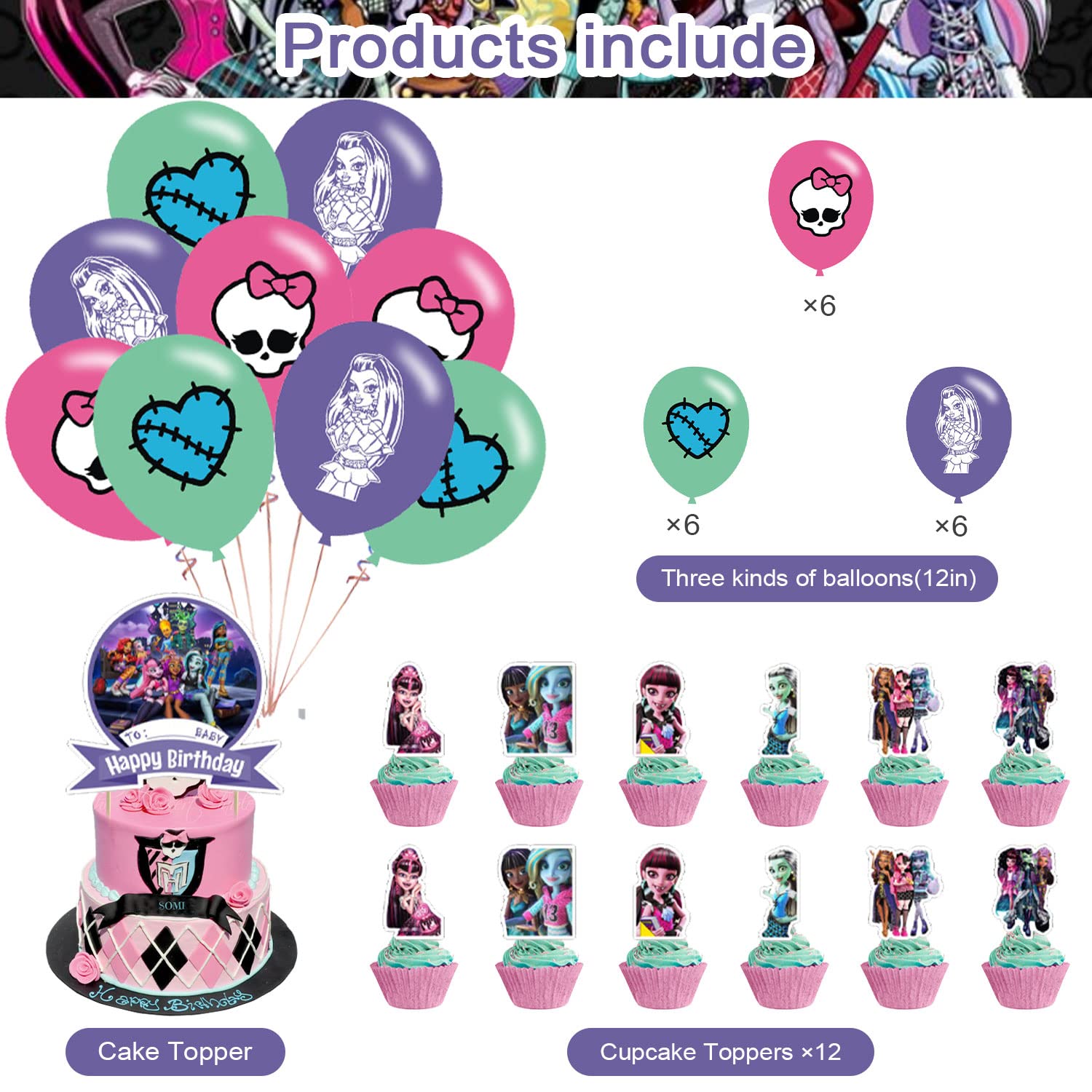 Monster High Printable Cupcake Toppers