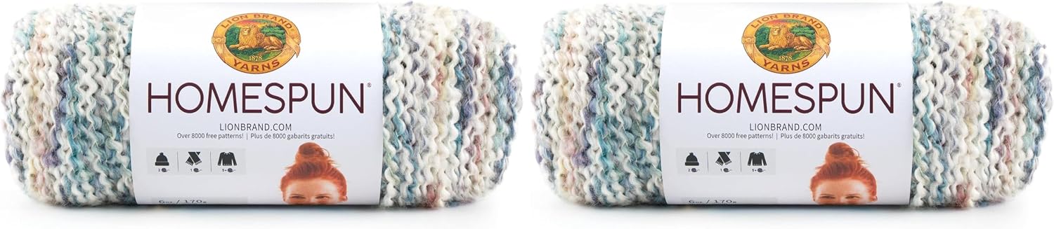 Amazon.com: (1 Skein) Lion Brand Yarn Homespun Bulky Yarn, Tudor, 555 ...