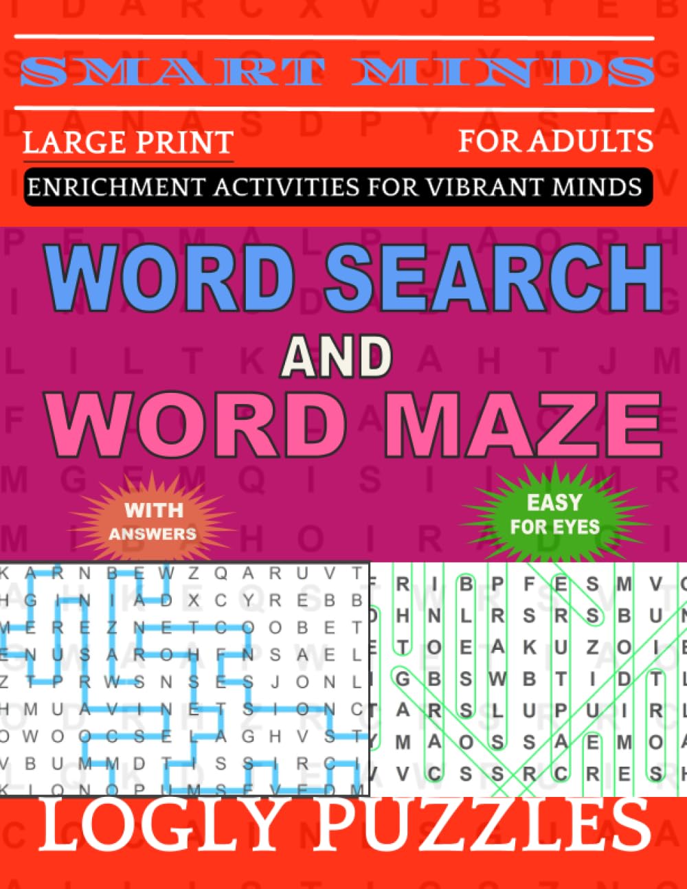 Smart Minds- Word Search And Word Maze Puzzles Book: Mixed Puzzle Books ...