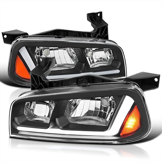Amazon.com: Spec-D Tuning Black Housing Clear Lens Headlights with ...