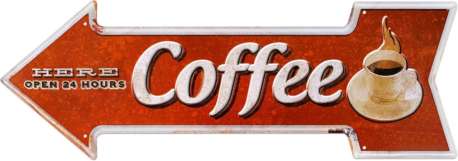 Amazon.com: Ochoice Coffee Signs Arrow Metal Signs for Wall Decoration ...