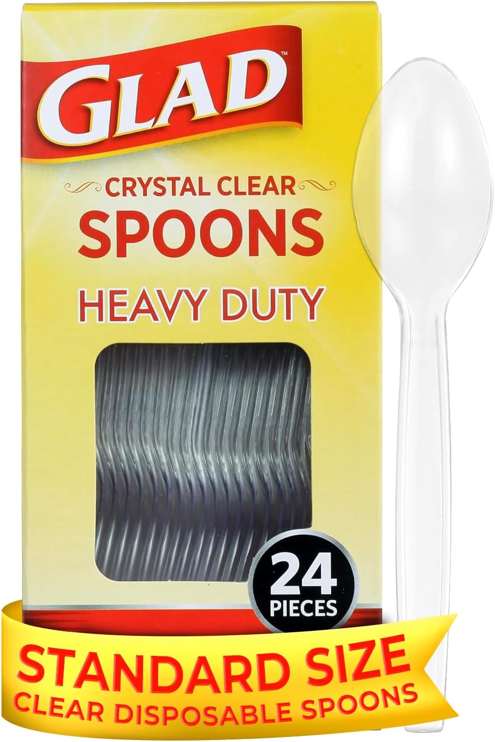 Amazon.com: Glad Clear Plastic Spoons - Dishwasher Safe Clear ...