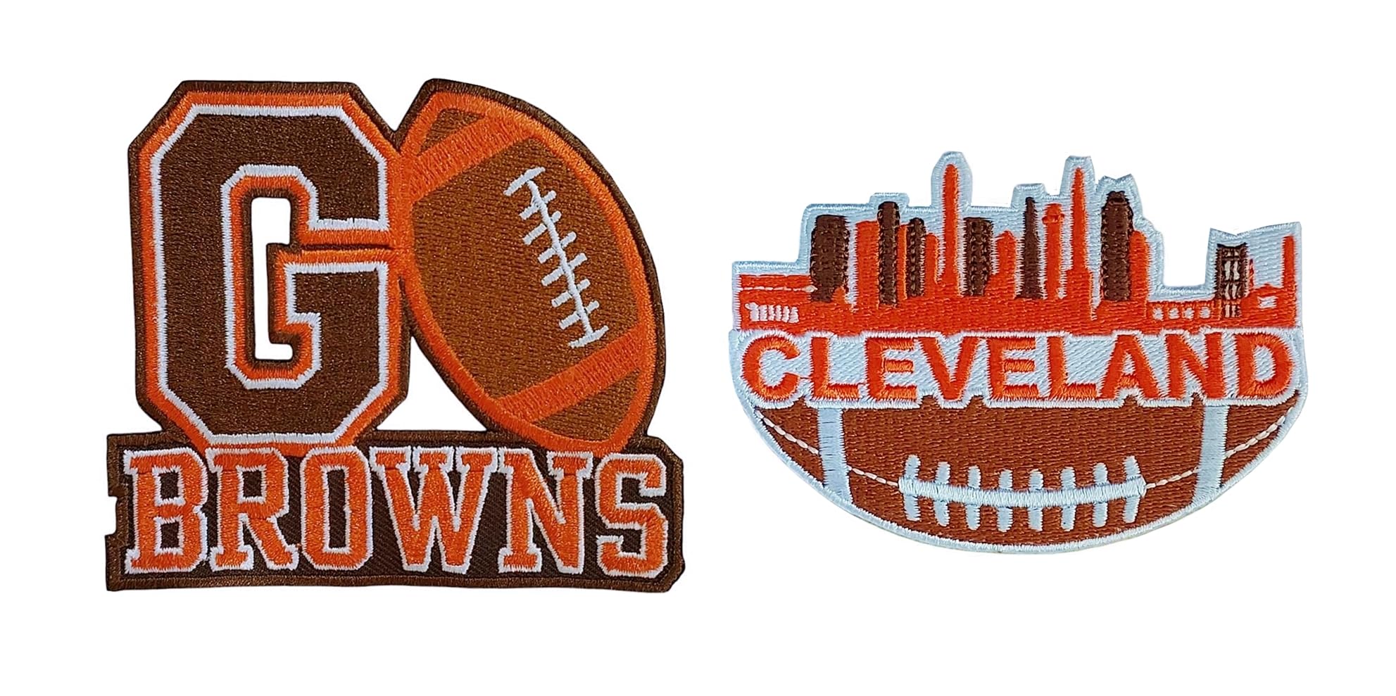 Amazon.com: 2Pcs City of Cleveland American Football GO Words Patches ...