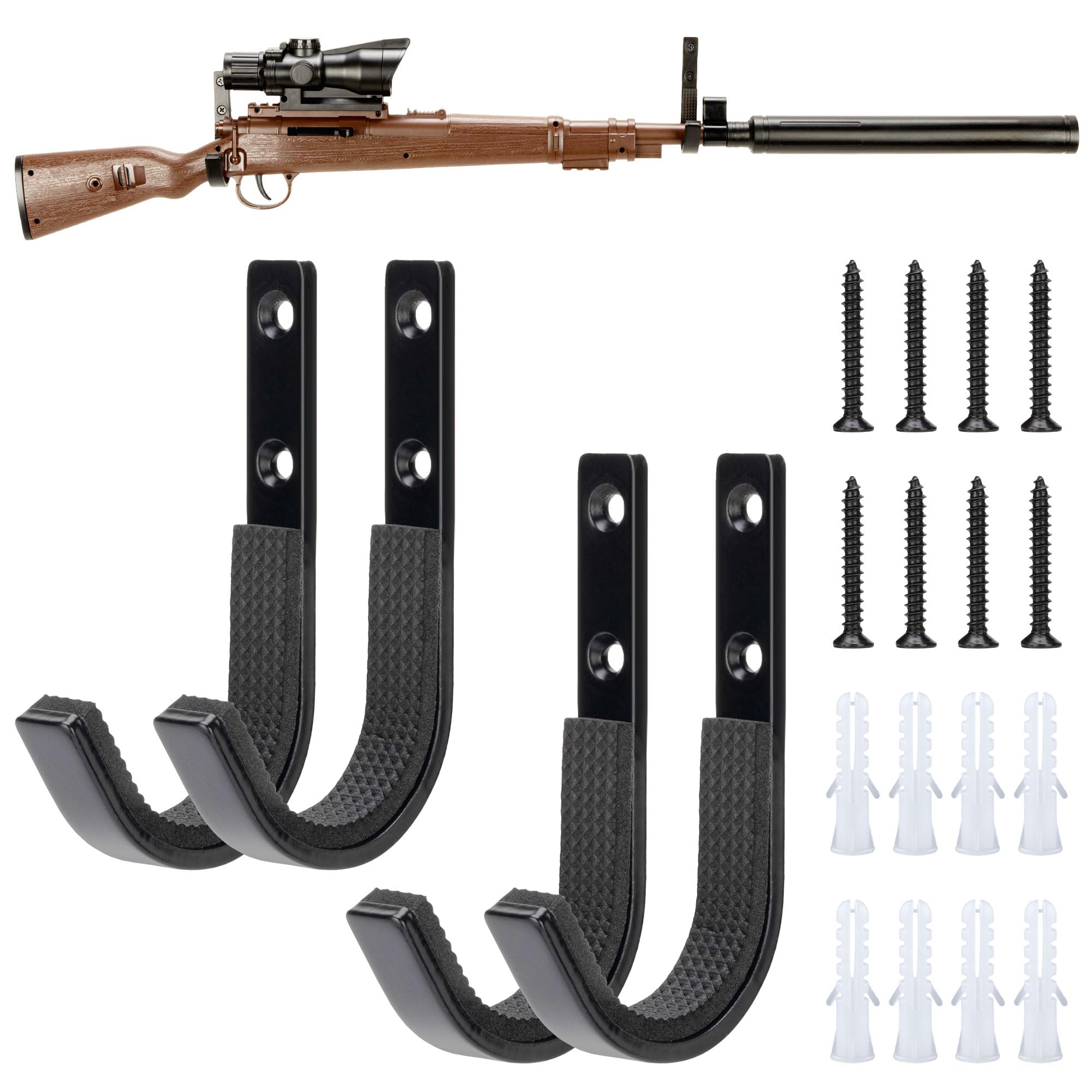 Snapklik.com : Gun Rack Storage Wall Mount Shotgun Rifle Hook ...