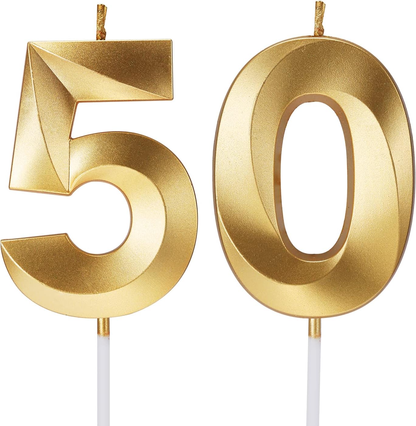50th Birthday Candles for Cakes Numbers Candle Happy 50 Birthday 3D ...