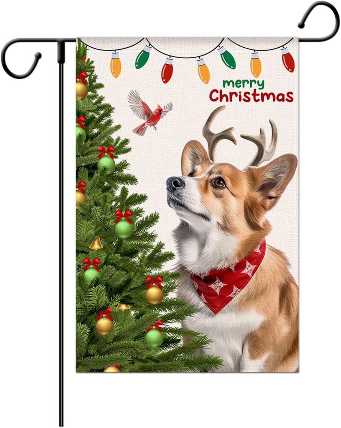 Amazon.com : WUBOECE Merry Christmas Dog Garden Flag, Double Sided ...
