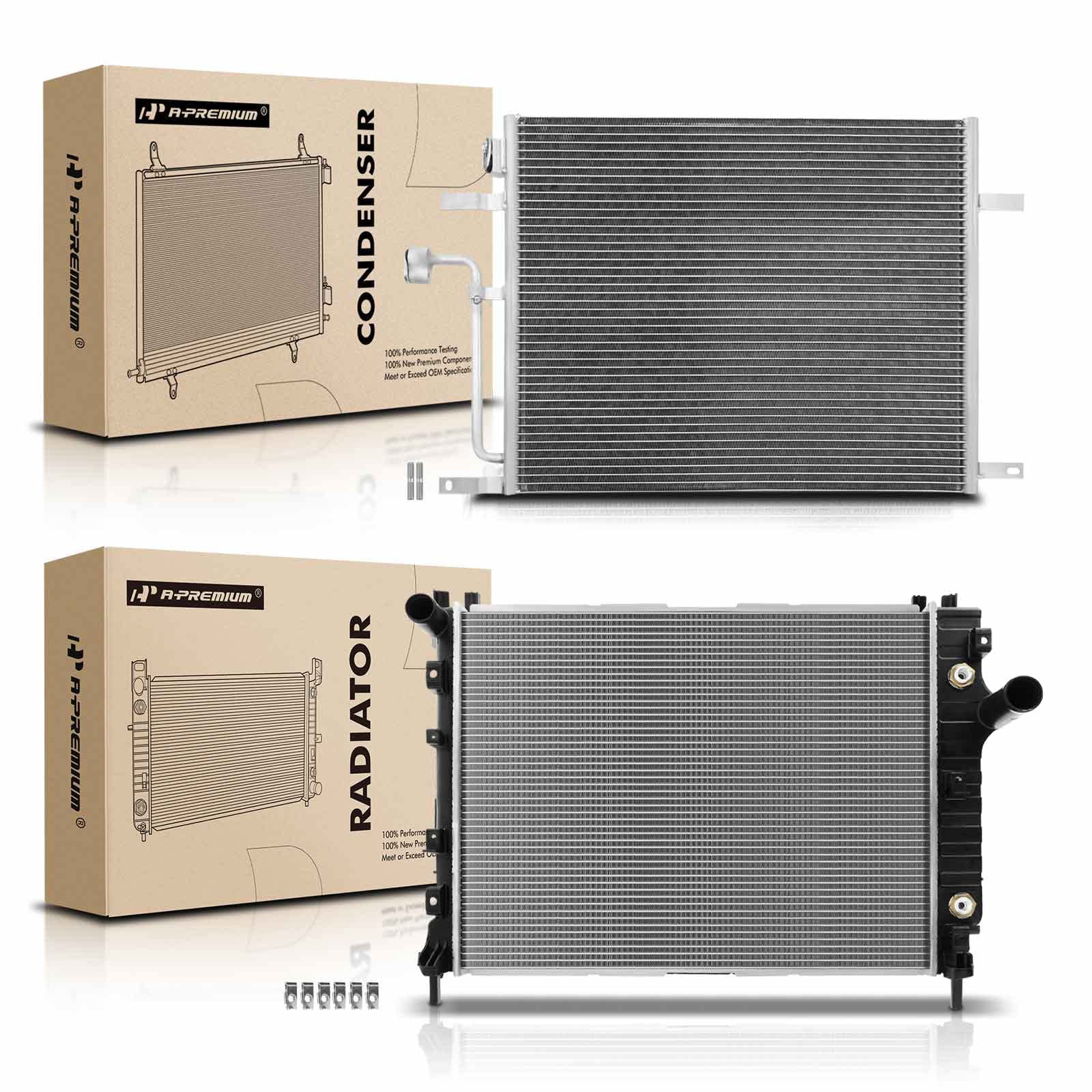Amazon.com: A-Premium Engine Coolant Radiator & A/C Condenser Cooling ...