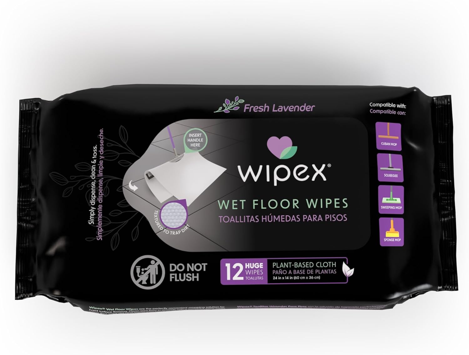 Amazon.com: Wipex XL Wet Floor Wipes for Squeegee Stick, Cuban Mop or ...