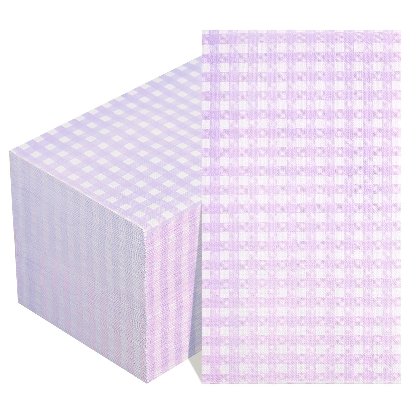 Amazon.com: WDF 150Pack Purple Checkered Napkins - 3 Ply Disposable ...