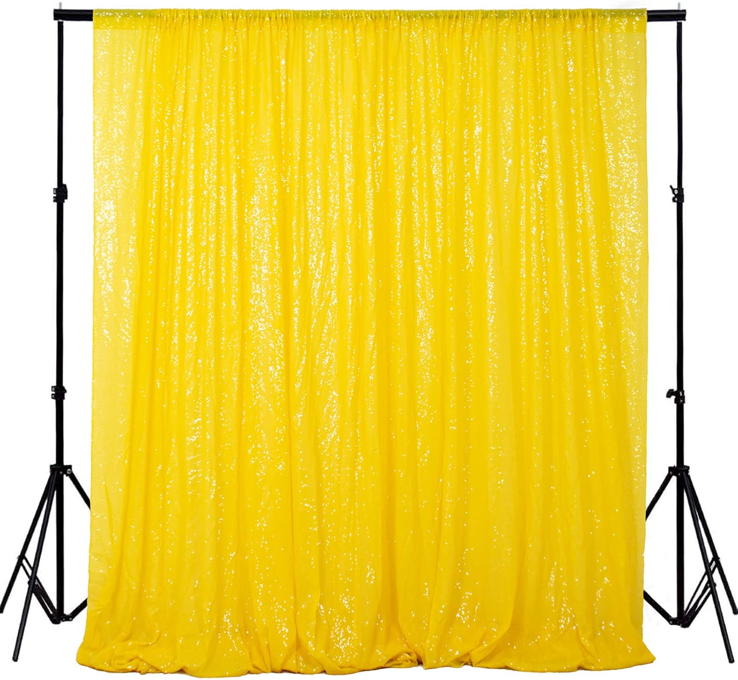 Amazon.com : ShiDianYi Yellow Glitter Backdrop Curtain Photo Backdrop ...