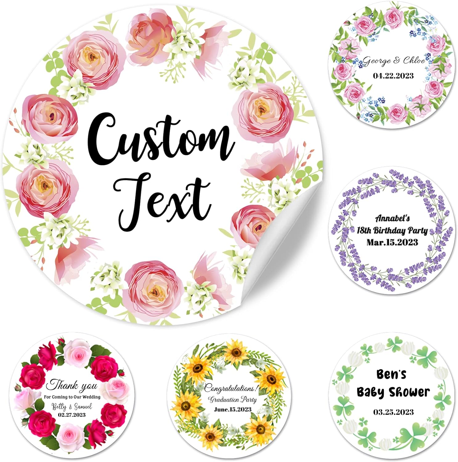 Amazon.com : 100 Pack Custom Stickers Labels Personalized Stickers with ...
