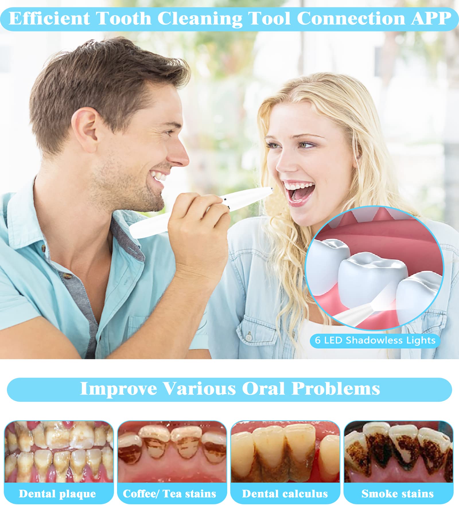 Visual Teeth Cleaning Kit,Plaque Removal with 3 Modes,Portable Tooth ...