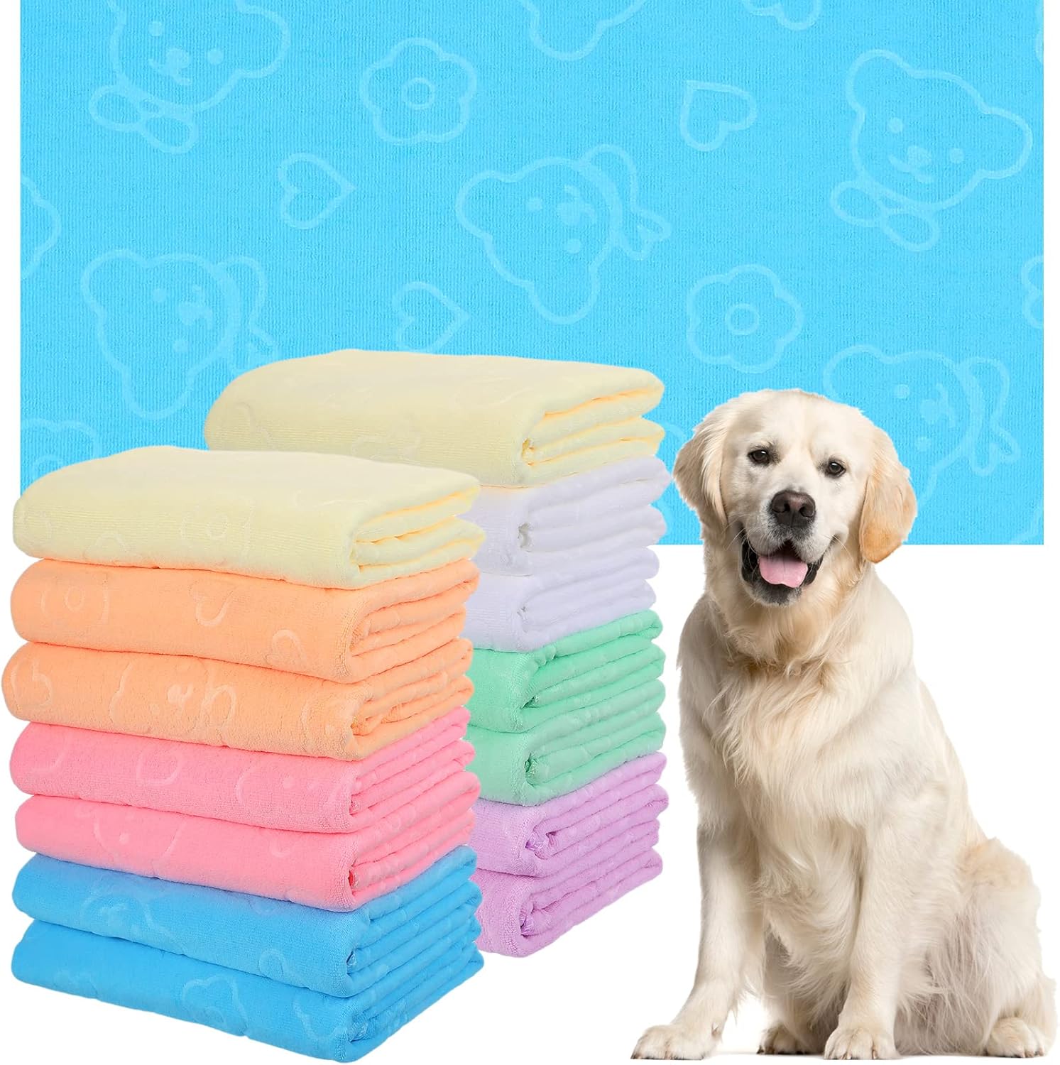 Amazon.com: Tudomro 14 Pcs 55 x 28 Inch Bulk Dog Towels Extra Large ...
