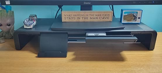 Klearlook Foldable Monitor Stand Built in Storage Drawer Tablet&Phone ...